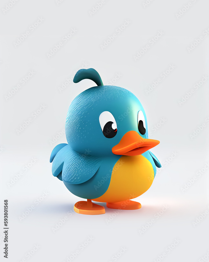An Illustration of cute 3d duck cartoon, AI generated image. Stock ...