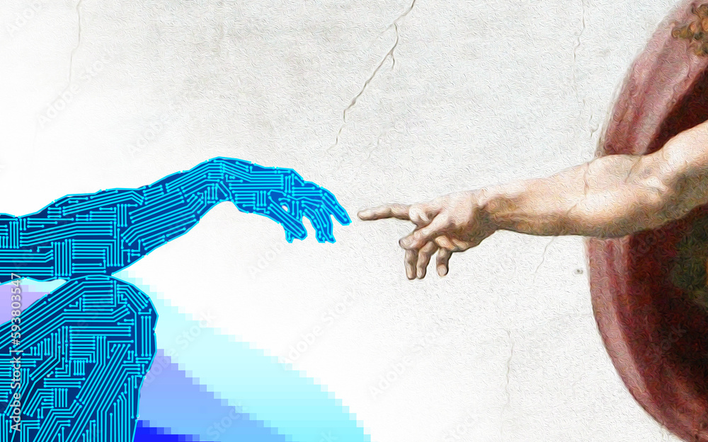 The creation of Artificial Intelligence: version of Michelangelo's ... The creation of Artificial Intelligence: version of Michelangelo's ...