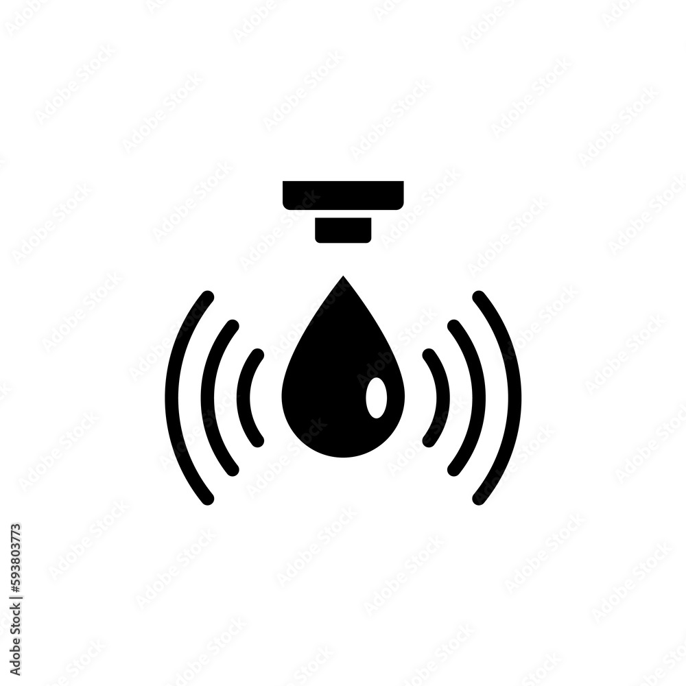 Water sensor vector icon. Water flow drop control sensor logo design ...