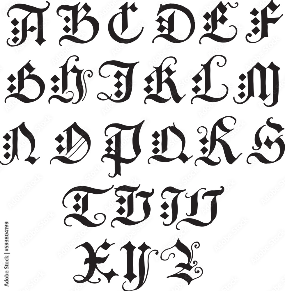 Albrecht Durer Early 16th Century alphabets - ABC letters Stock Vector ...