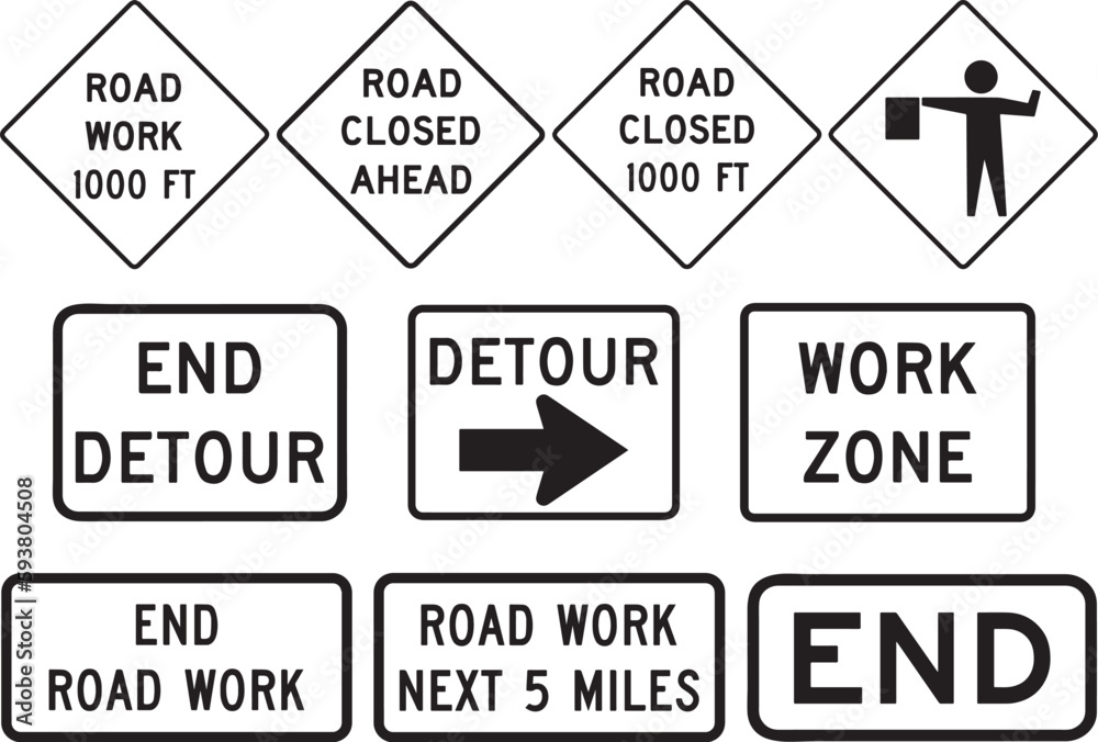 W20 series Work zones Icon SVG -Vector Symbol Commercial & Personal Use ...