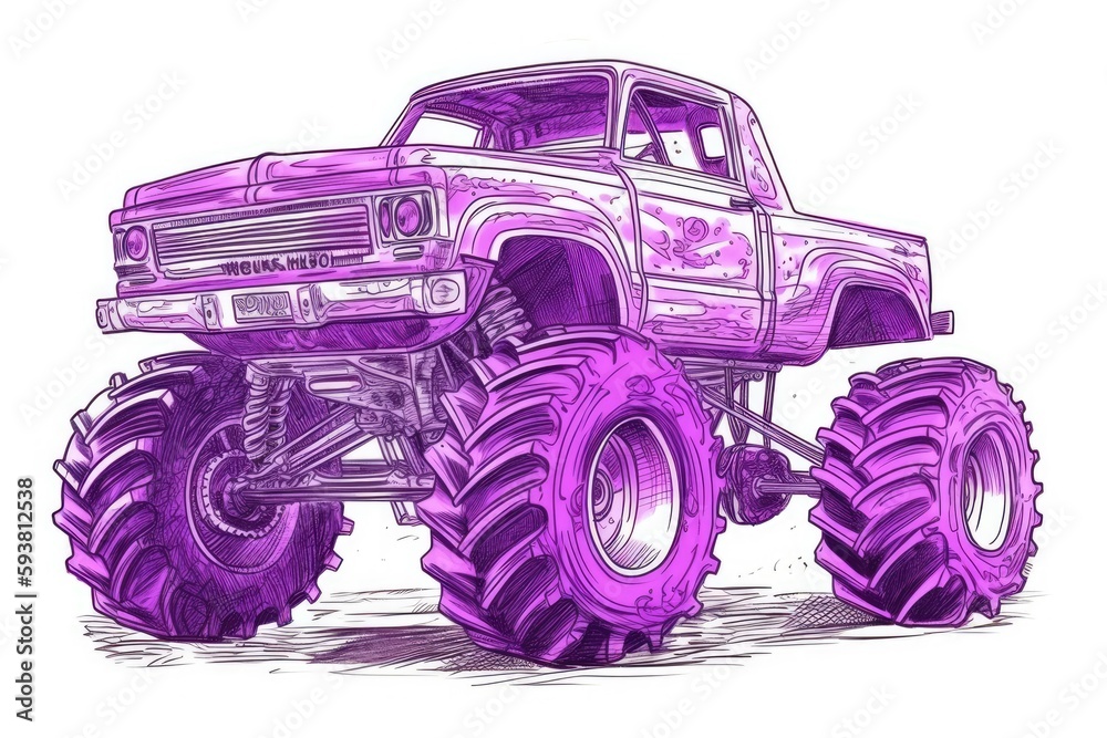 monster truck with oversized wheels and rugged exterior design ...