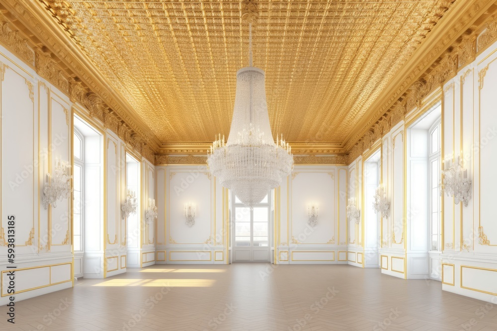 grand ballroom with an elegant chandelier as the centerpiece ...