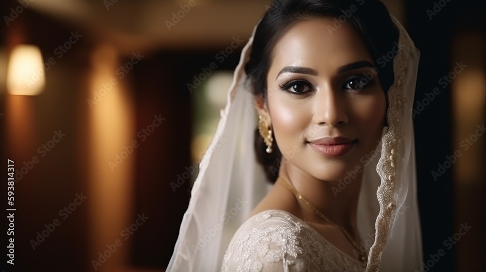 Fictional person, closeup illustration of wedding photo of Black ...