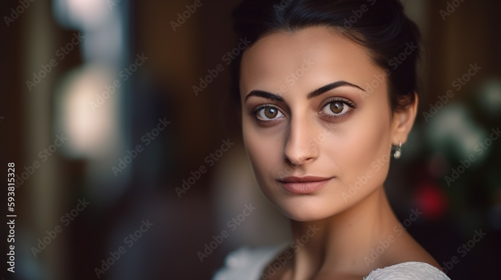 Fictional person, closeup illustration of wedding photo of Italian ...