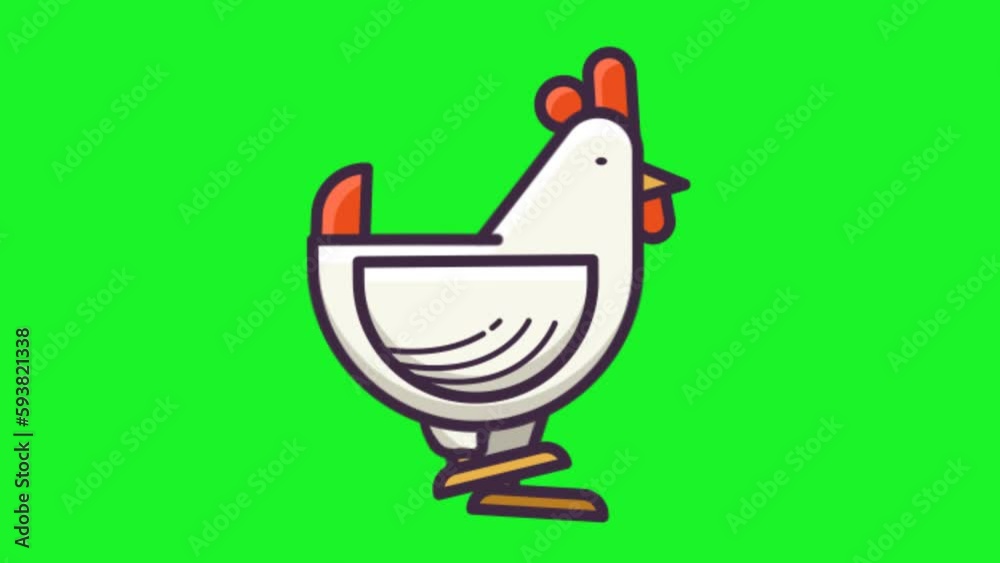 Chicken Walking Animation endless loop on green screen Stock Video ...