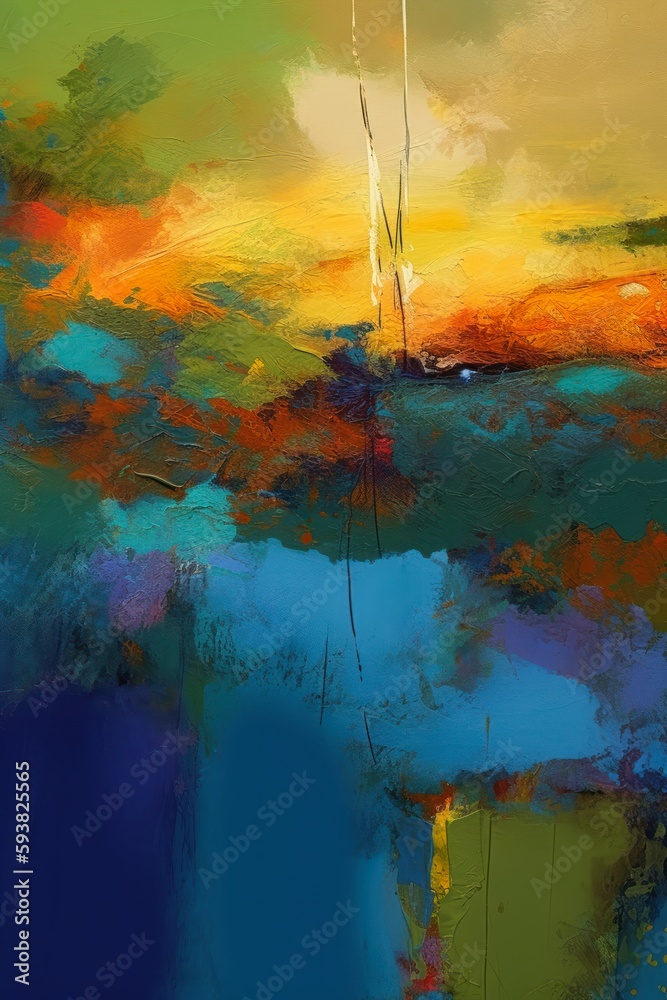 abstraction color field sailboat body deep sunset background vibrant ...