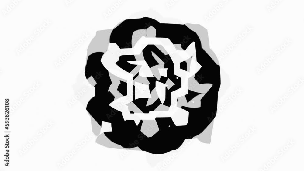 Black and white animated patterns. Curved lines in motion. Loopy ...