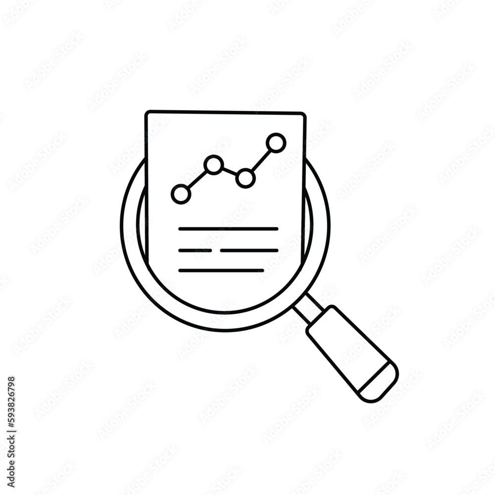audit and data analysis icon like thin line assesment. linear trend ...