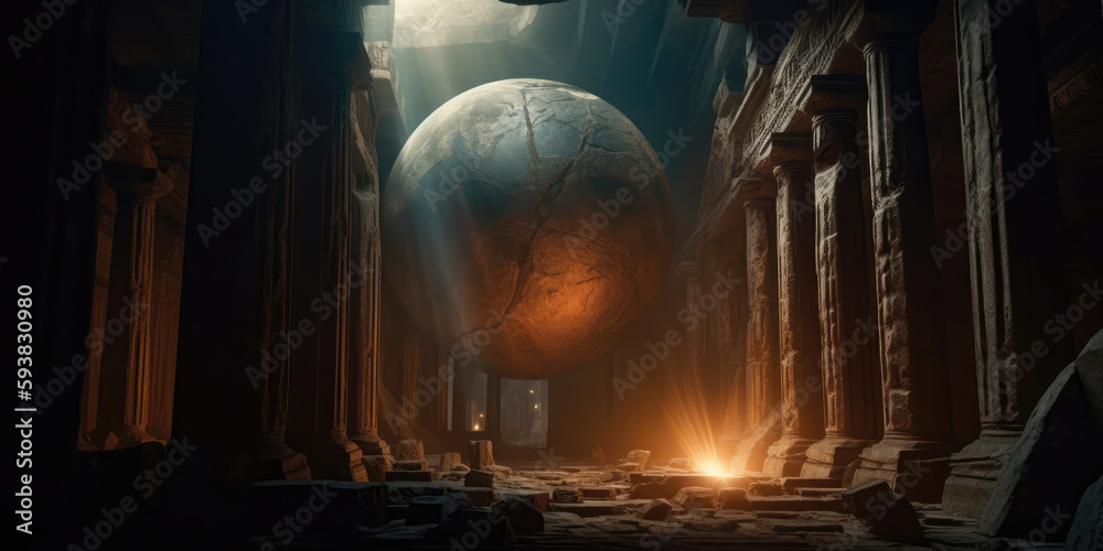 Fantasy world, majestic ancient ruins, digital illustrations ...