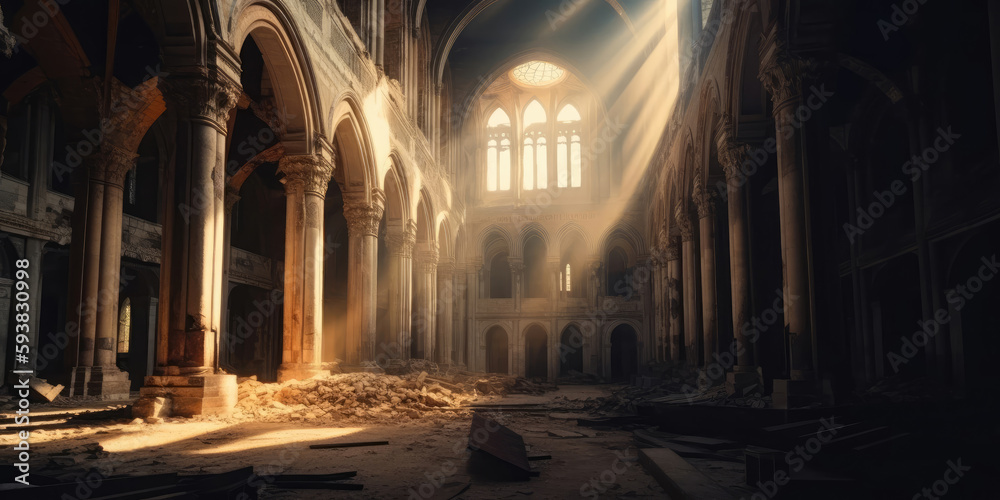 Fantasy world, majestic ancient ruins, digital illustrations ...