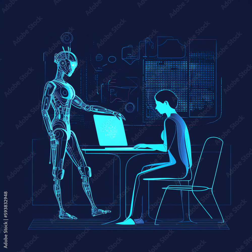 Gamification: Person playing educational game on computer/tablet with ...