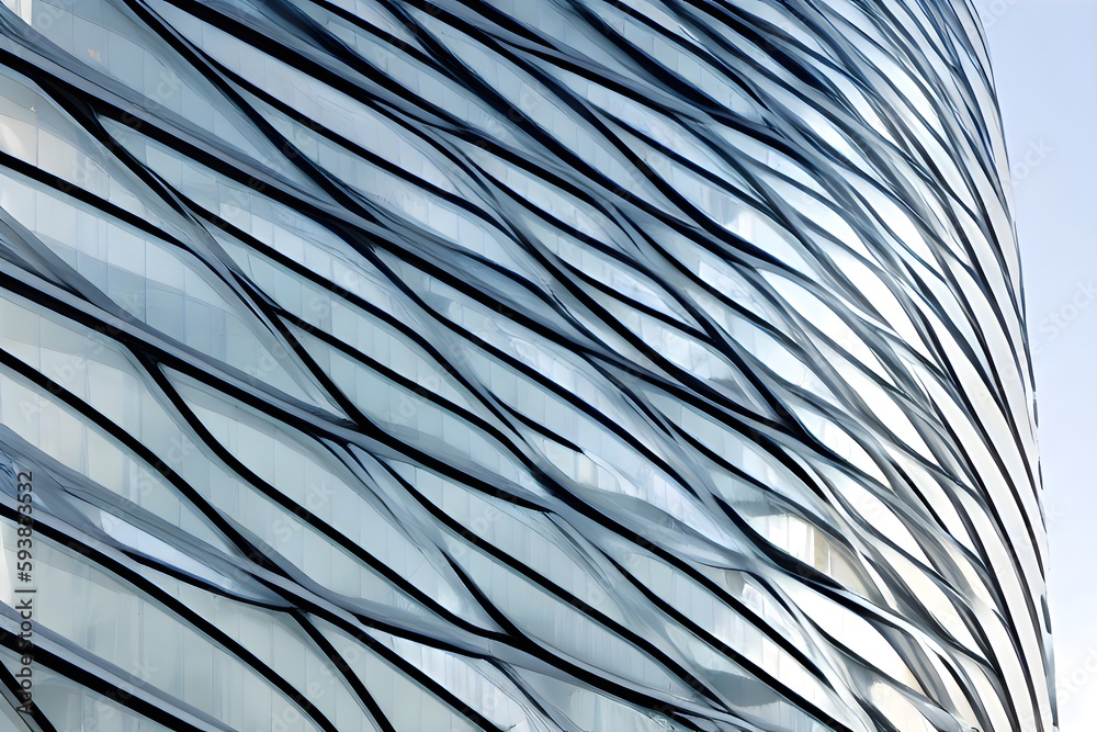 Transparent facade of a modern office building made of glass ...