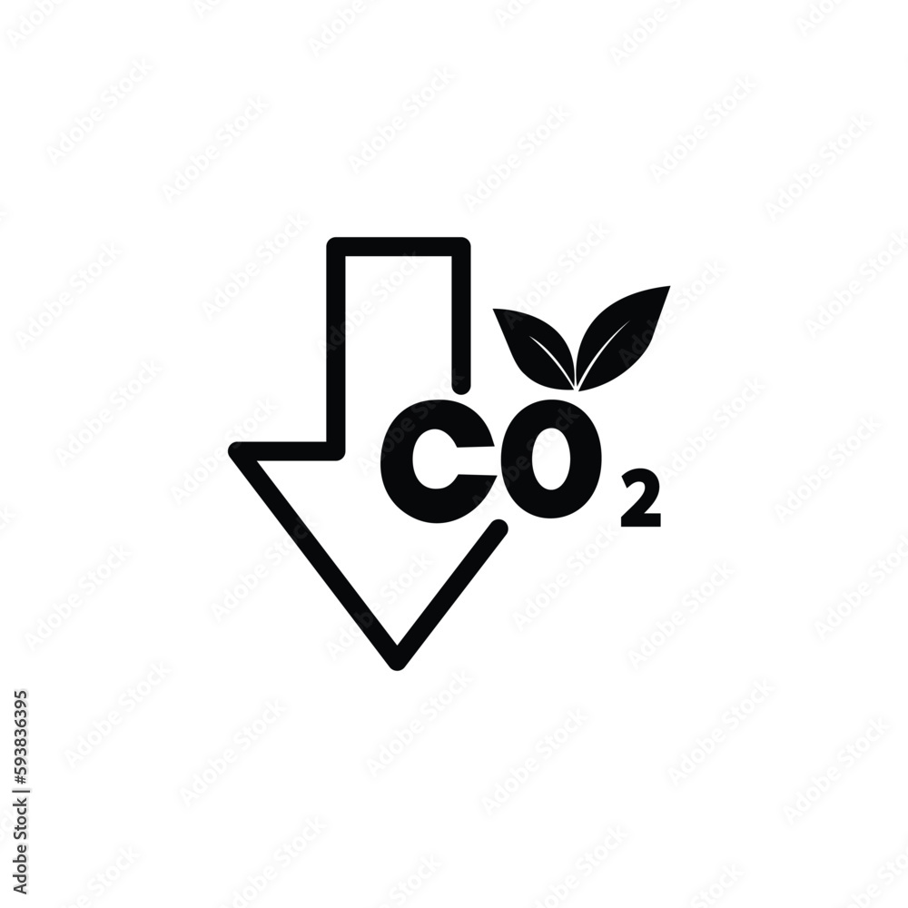 Stockvektorbilden reducing CO2 emissions icon vector stop climate ...