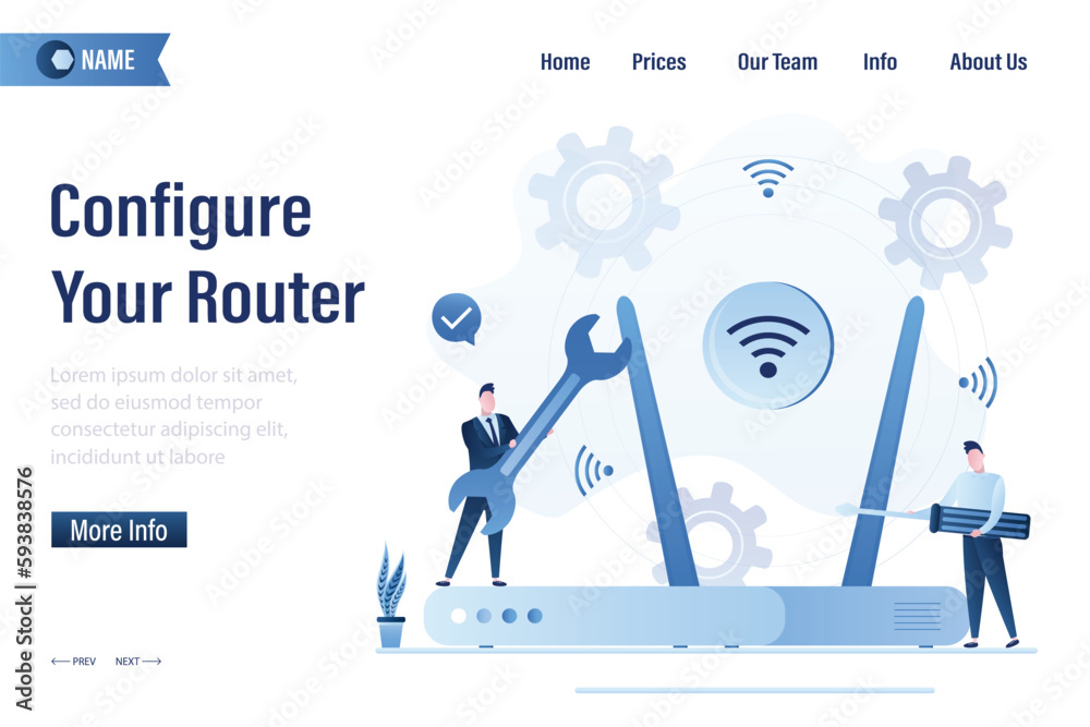 Configure your router, landing page template. Smart people setup ...