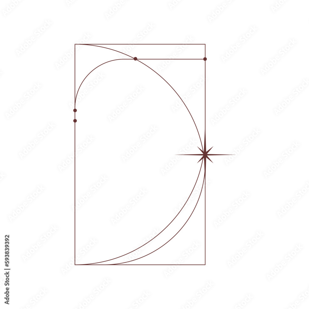 Boho frame arch with line and star. Vintage simple shape design. Boho ...