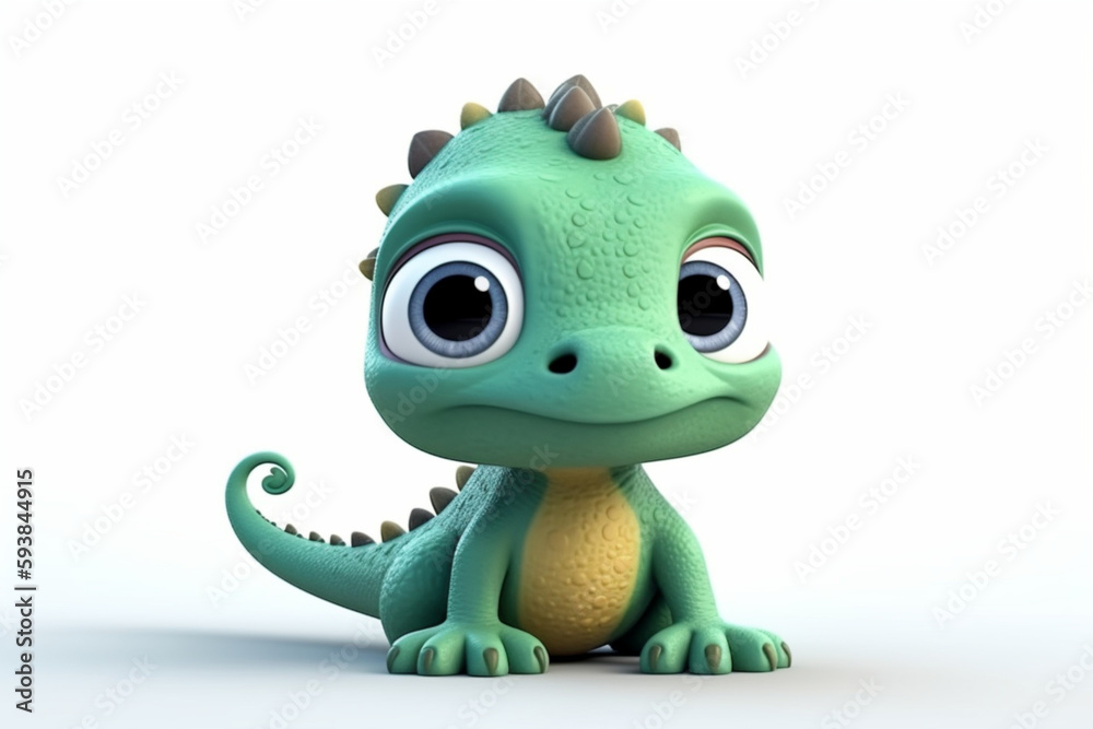 Big cute and adorable dinosaur facing the camera minimalism d Pixar ...