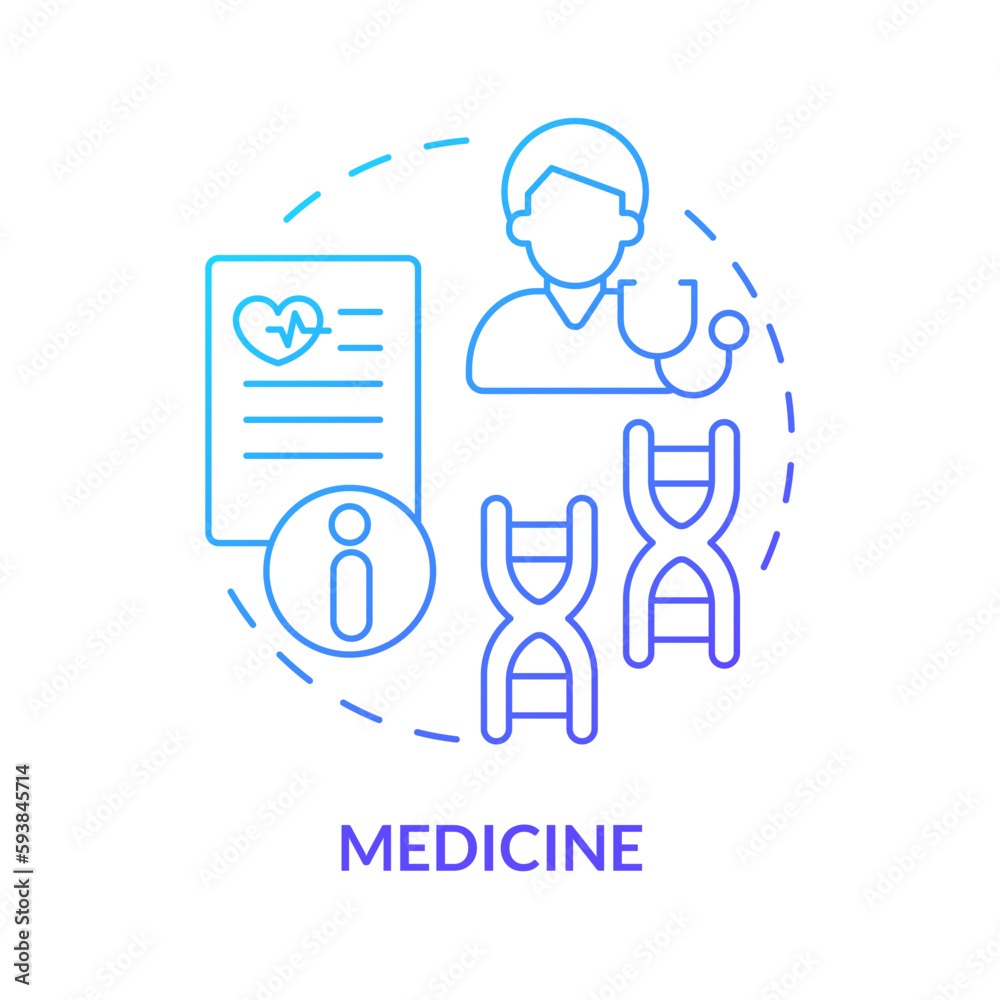 Medicine blue gradient concept icon. Determine health risks. Disease ...