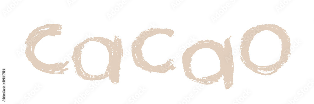 Vintage Cocoa lettering emblem. Hand drawn sketch PNG Cacao writing ...