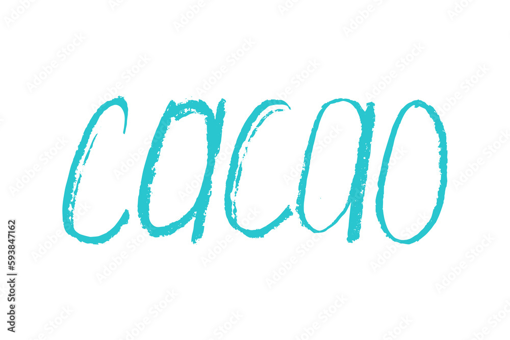 Vintage Cocoa lettering emblem. Hand drawn sketch PNG Cacao writing ...