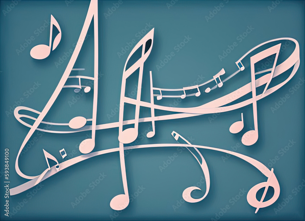 Musical notes. Created by a stable diffusion neural network. Stock ...