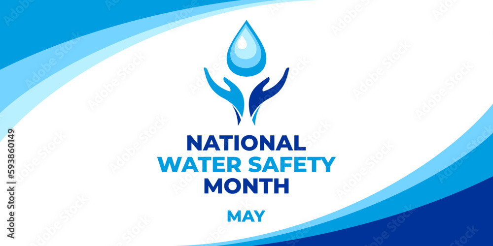 National water safety month. Vector banner for social media, card ...