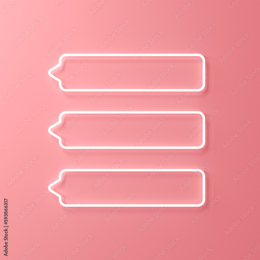 Blank neon light list menu tab index signs or neon infographics tab ...