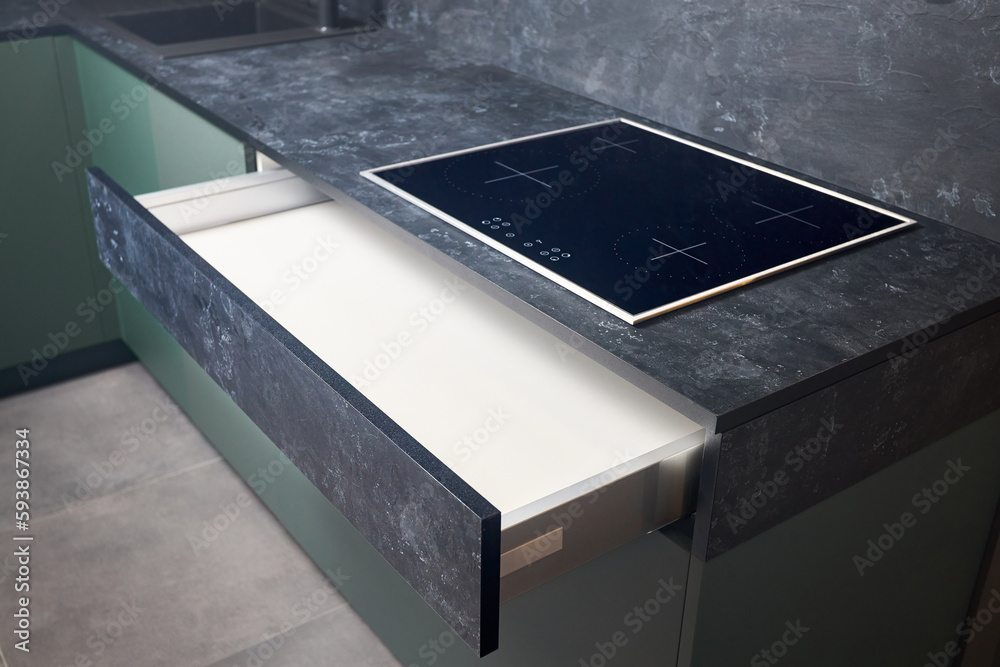 Induction cooker black tempered glass hob aspirating induction hob on ...