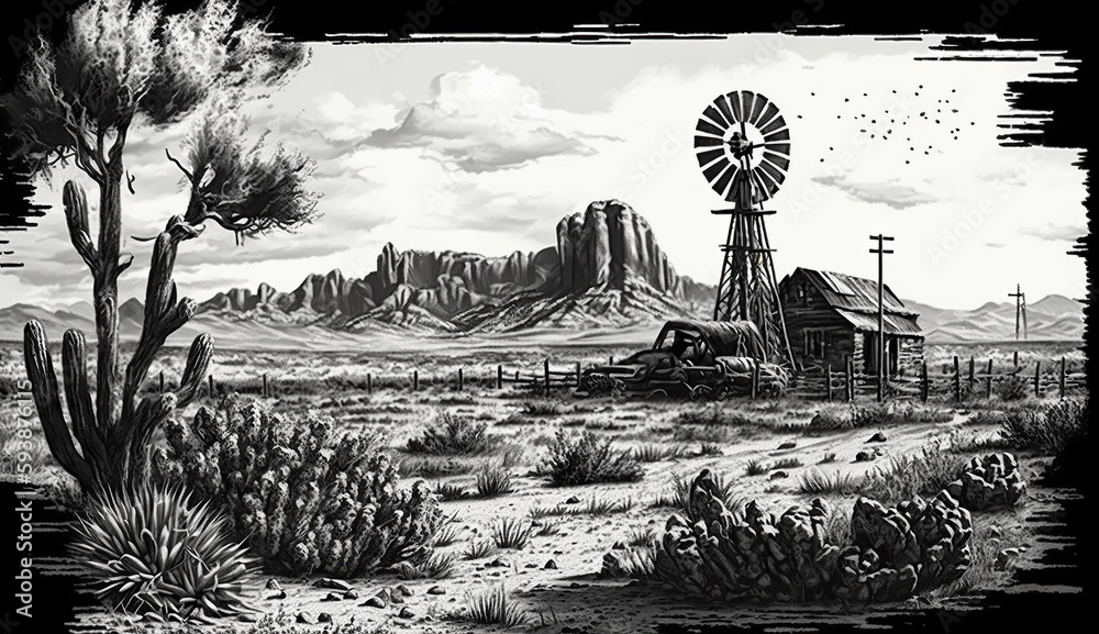 AI Generated. AI Generative. Native american western scene background ...