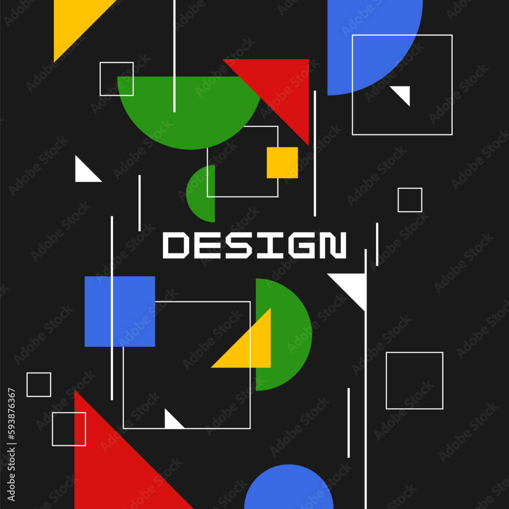Modern geometric composition of various shapes. Illustration for design ...