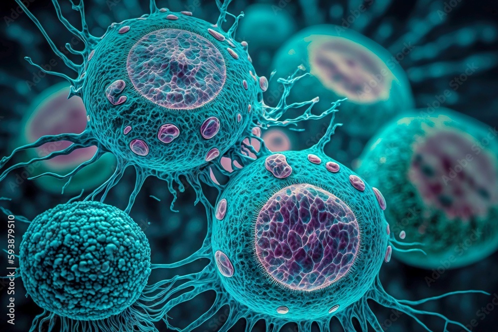 medical studies on topic of cancer. human cells affected by cancer ...