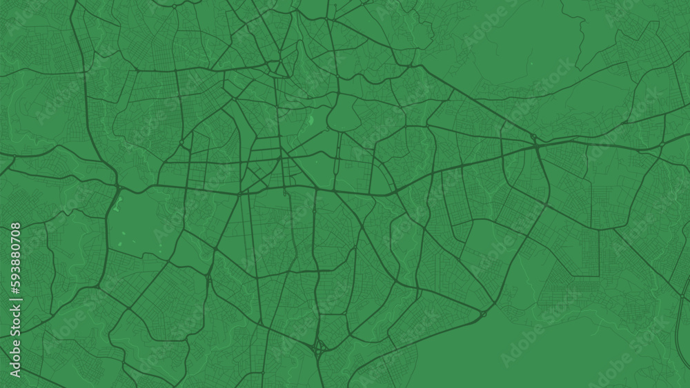 Detailed map poster of Addis Ababa, Ethiopia city, linear print map ...