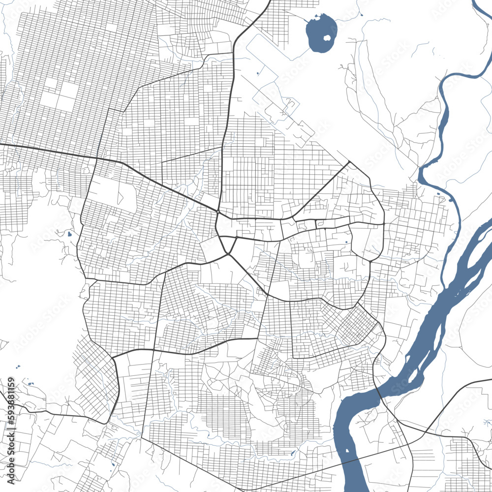 Juba map, capital city of South Sudan. Municipal administrative area ...