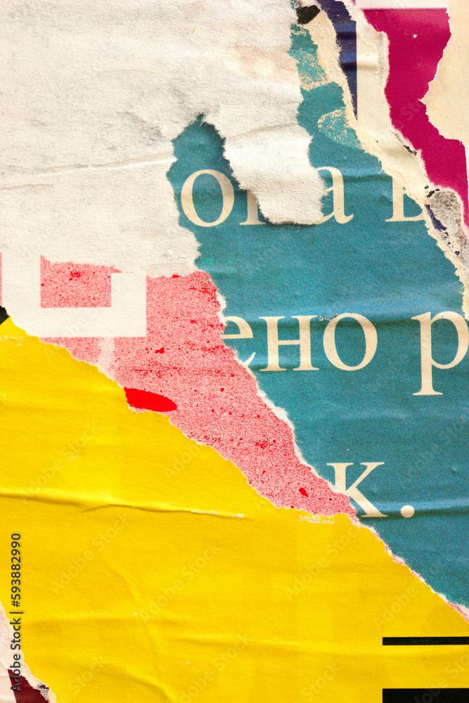 Old ripped torn grunge posters and backgrounds creased crumpled paper ...