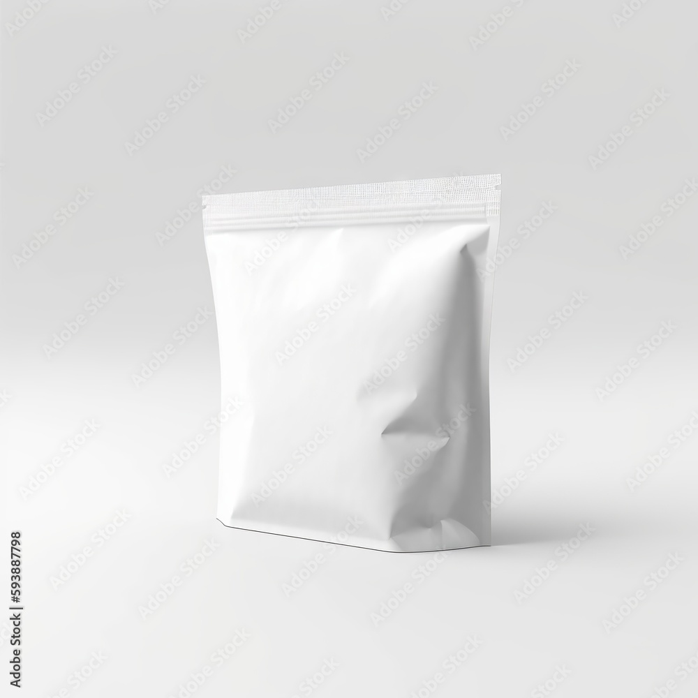 Empty pouch mockup, packet, white background " ai generated " Stock ...