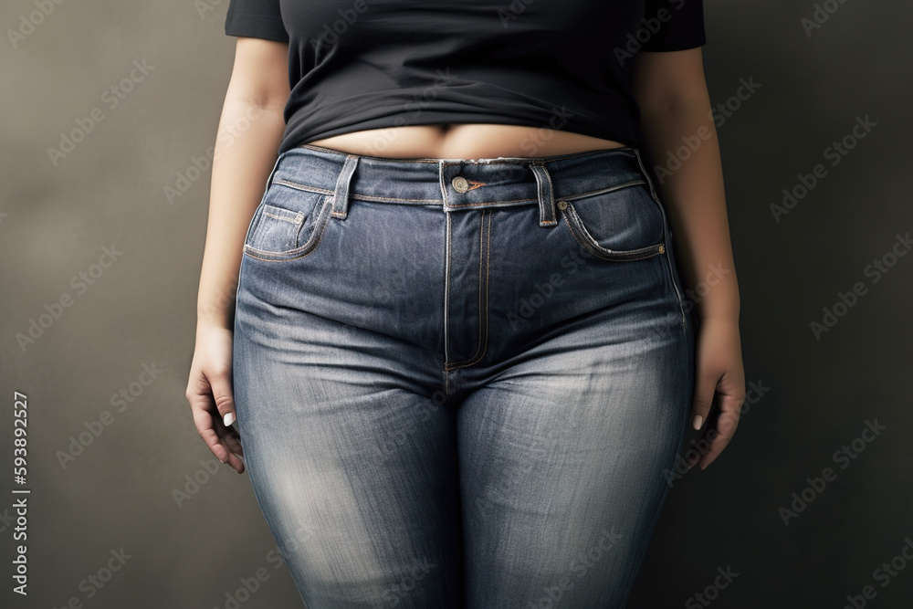 View of abdominal fat, obesity. Generate by ai Stock Illustration ...