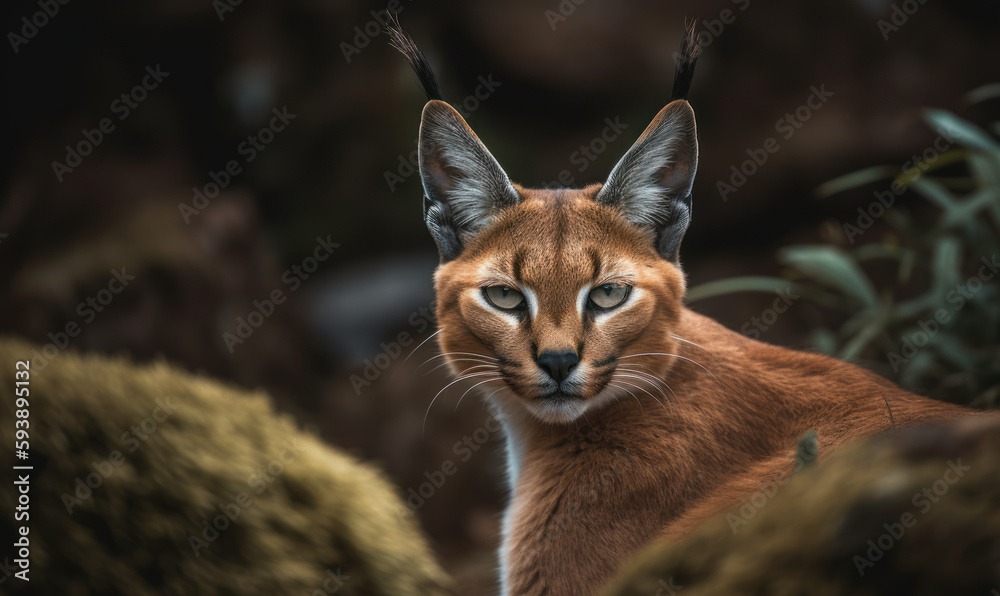 Caracal captured in exquisite detail as it prowls through the rocky ...