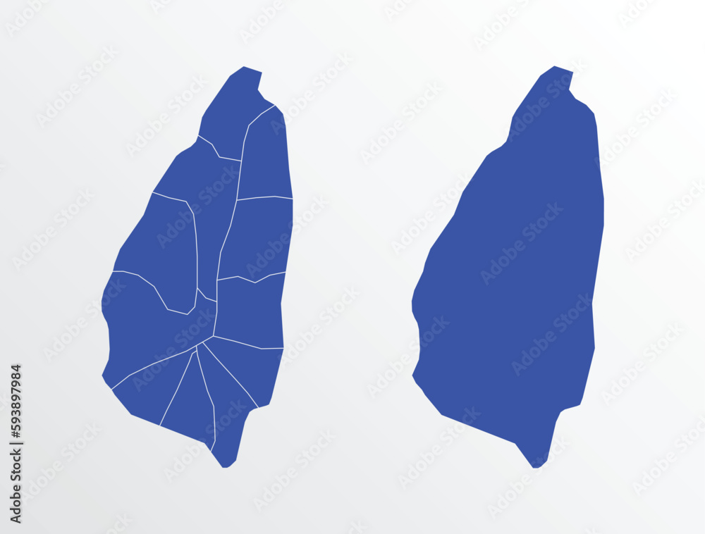 Saint Lucia map vector illustration. blue color on white background ...