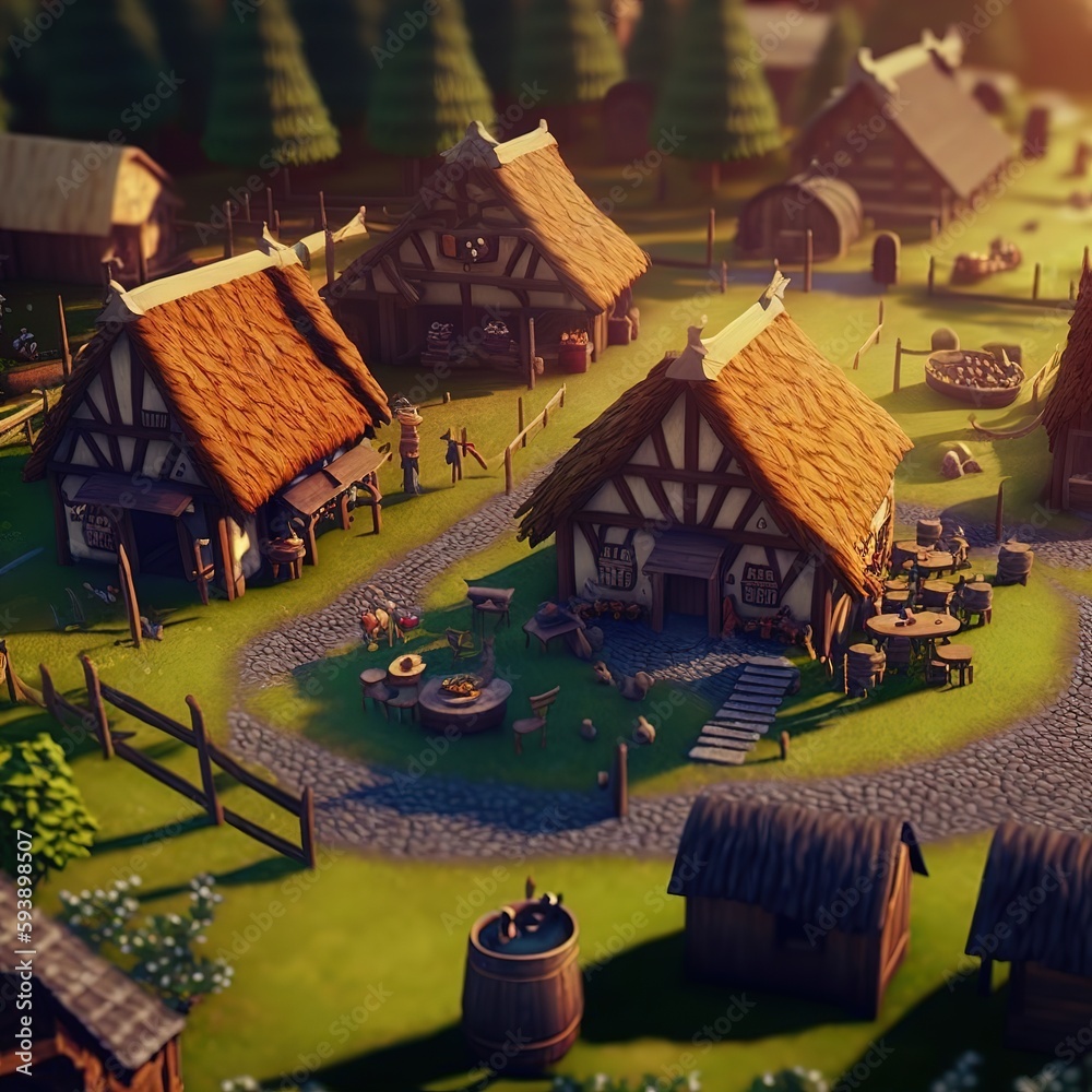 Sprite sheet and art set of a village, for artists and video game ...