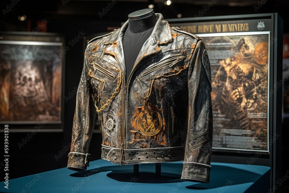 A hell jacket with a rock and hell-style design, featuring various dark ...