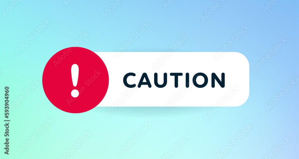 Caution attention sign. Vector modern color illustration. White ...