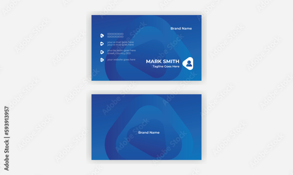blue business template creative and modern design business card layout ...