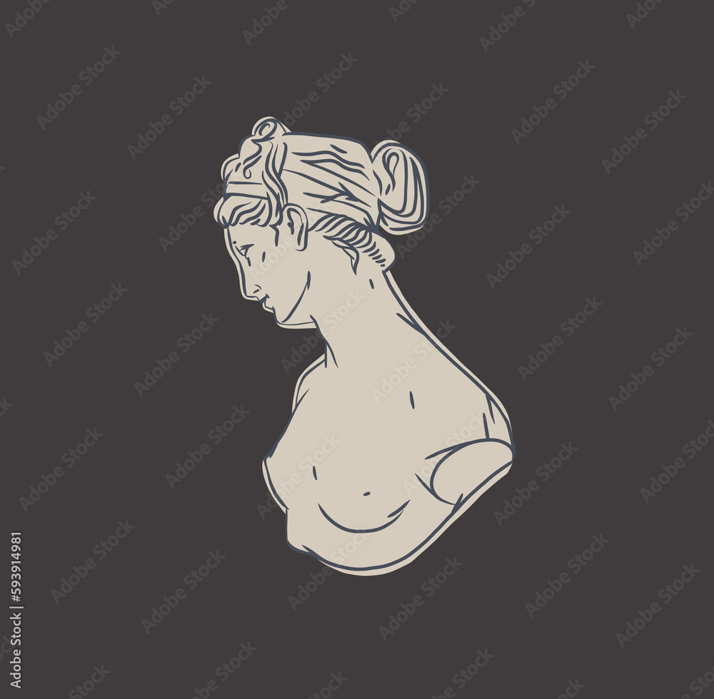 Hand drawn vector abstract outline,graphic,line art greek ancient ...