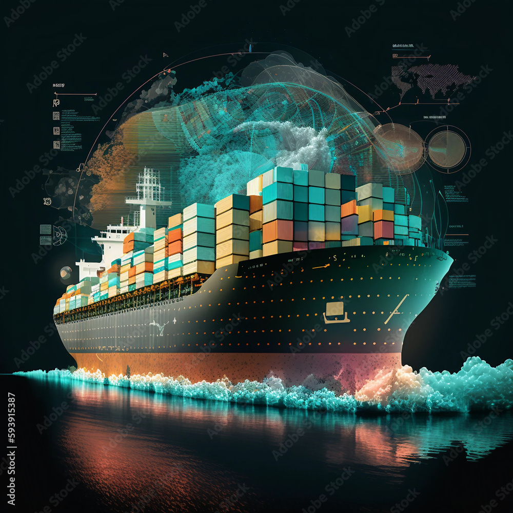 Container ship global business logistics import export freight shipping ...