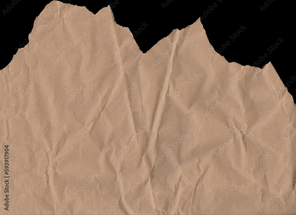 Kraft crumpled cardboard paper texture effect for graphic design and ...