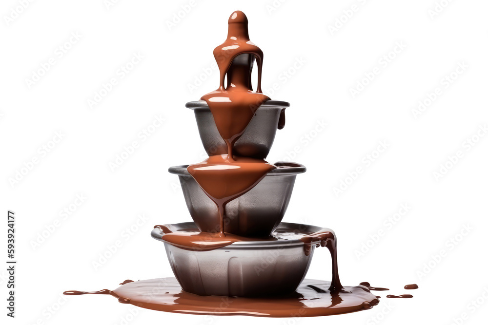 Chocolate Fountain On Isolated Transparent Background, Png. Generative ...