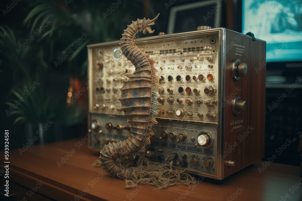 Modular Synthesizer Transformed into a Vintage Radio and Seahorse Fish ...