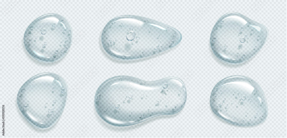Clear liquid serum texture with bubble. Cosmetic gel drop png on ...