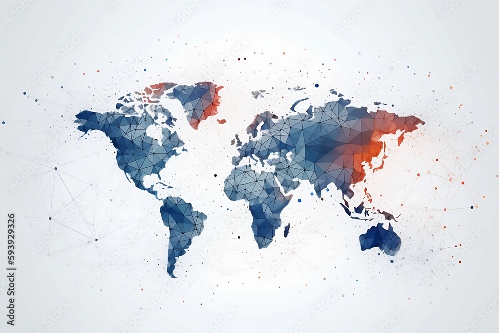 Global Map Data Points Heat Map for Global Business. AI-Generated Stock ...