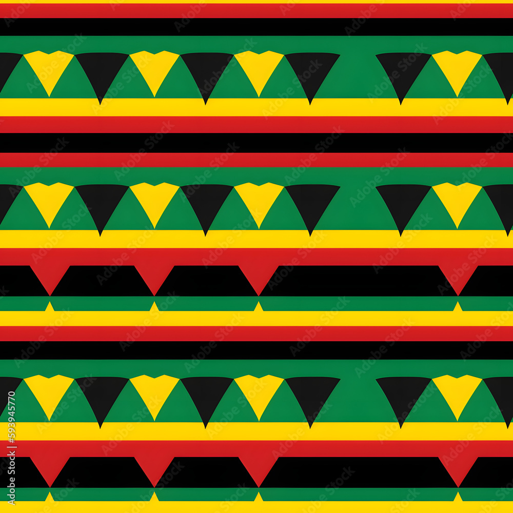 Africa Kente style pan african flag repetitive design pattern ...